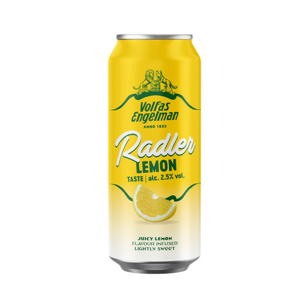 Volfas Engleman Lemon Radler 2.5% abv 24 x 500ml cans | Dranken.co.uk